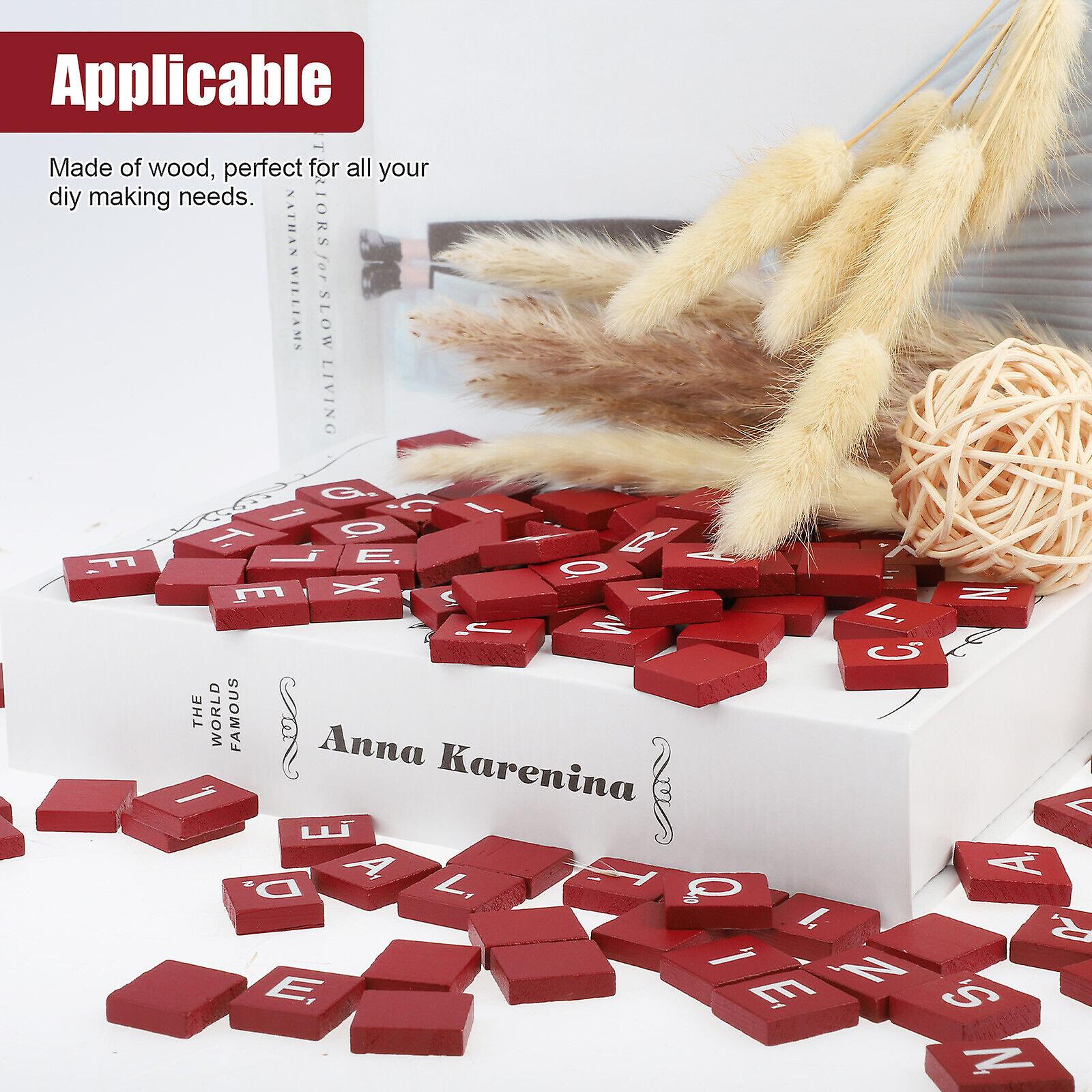 300 PCS Wood Scrabble Tiles Replacement Wooden Alphabet Pick Letters ...