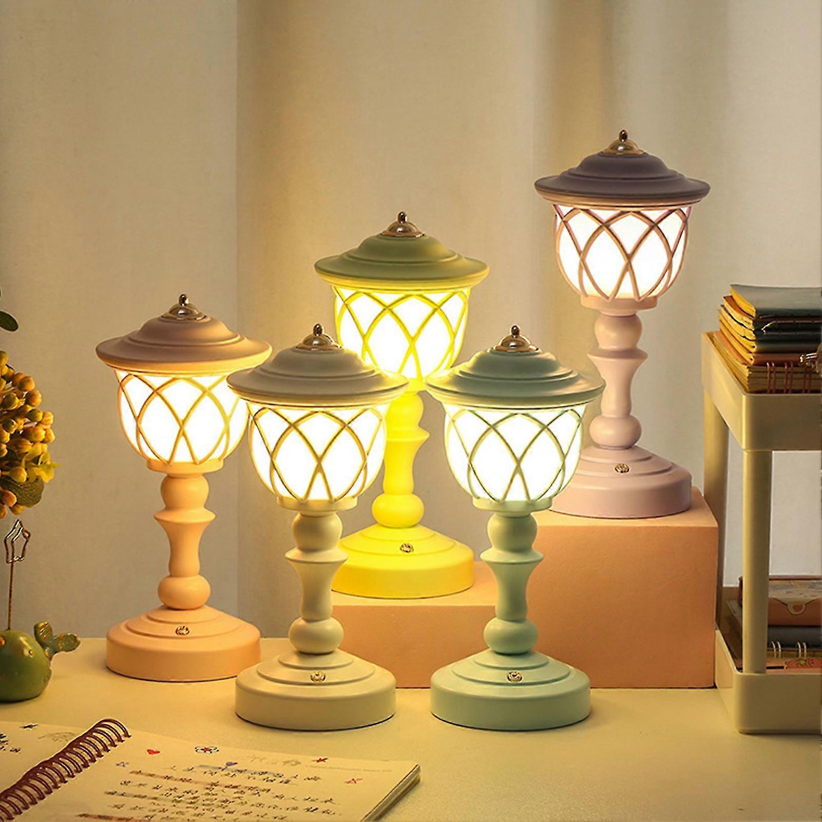 Night Light Retro Style Rechargeable Flicker Free Illumination 3 Modes ...