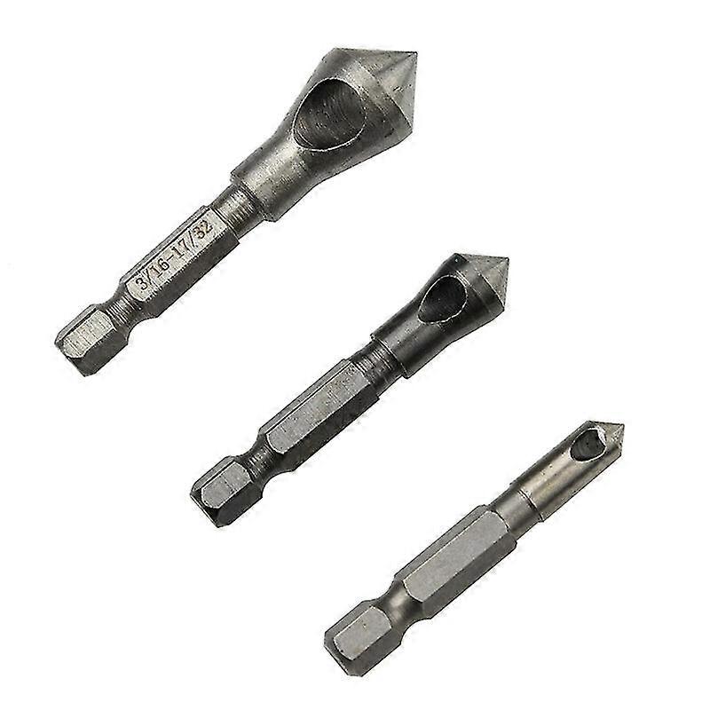 3 pieces/set of woodworking spot facer, chamfer, 90 degree drill bit ...