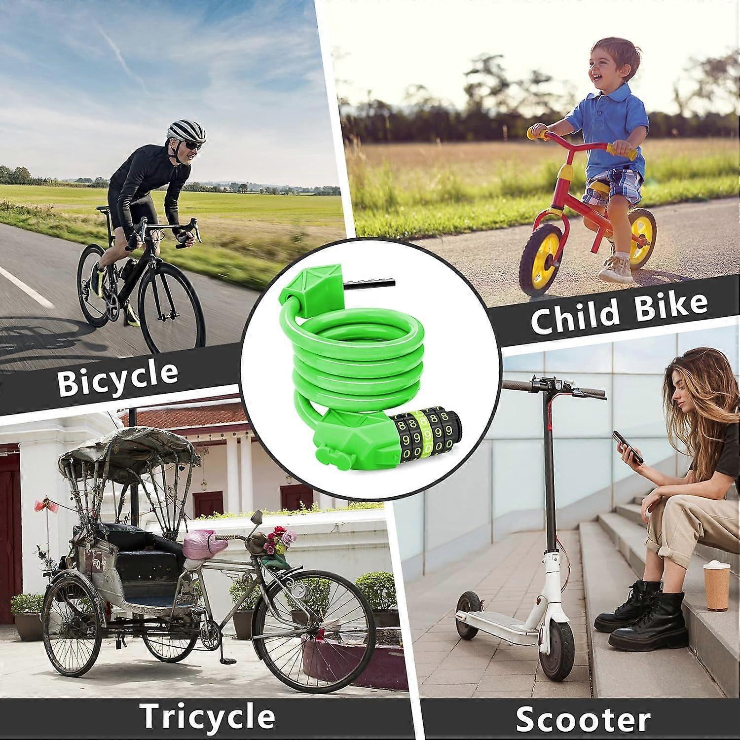 Bike Lock Combination with 5-Digit Code, Bike Locks High Security 114cm ...