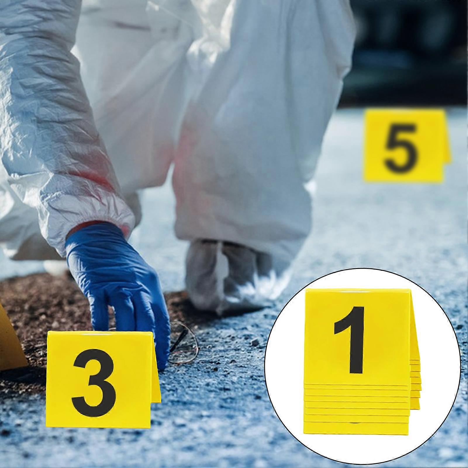 10Pcs Crime Scene Number Sign Decoration Reusable Double-Sided Acrylic ...