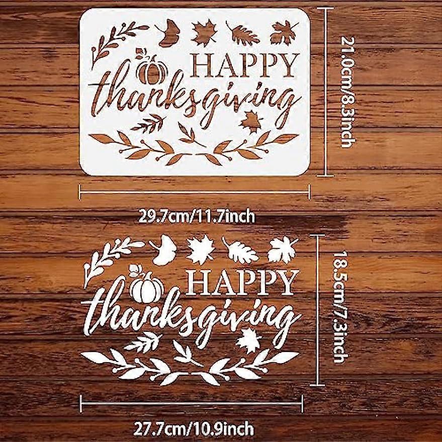 Happy Thanksgiving Stencil 11.7x8.3 inch Maple Leaf Stencils Plastic Pumpkin Leaves Patterns ...