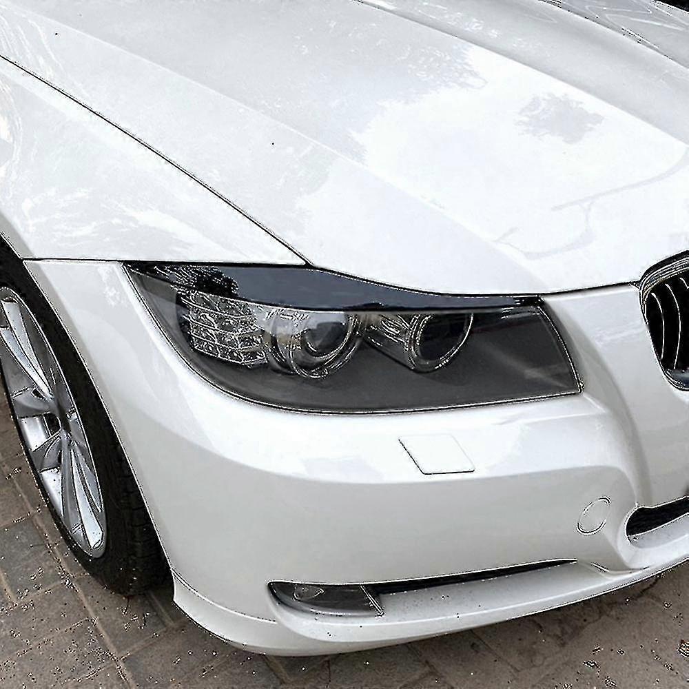 Car Glossy Black Headlights Eyebrows Eyelids Cover Eyelash Head Light ...