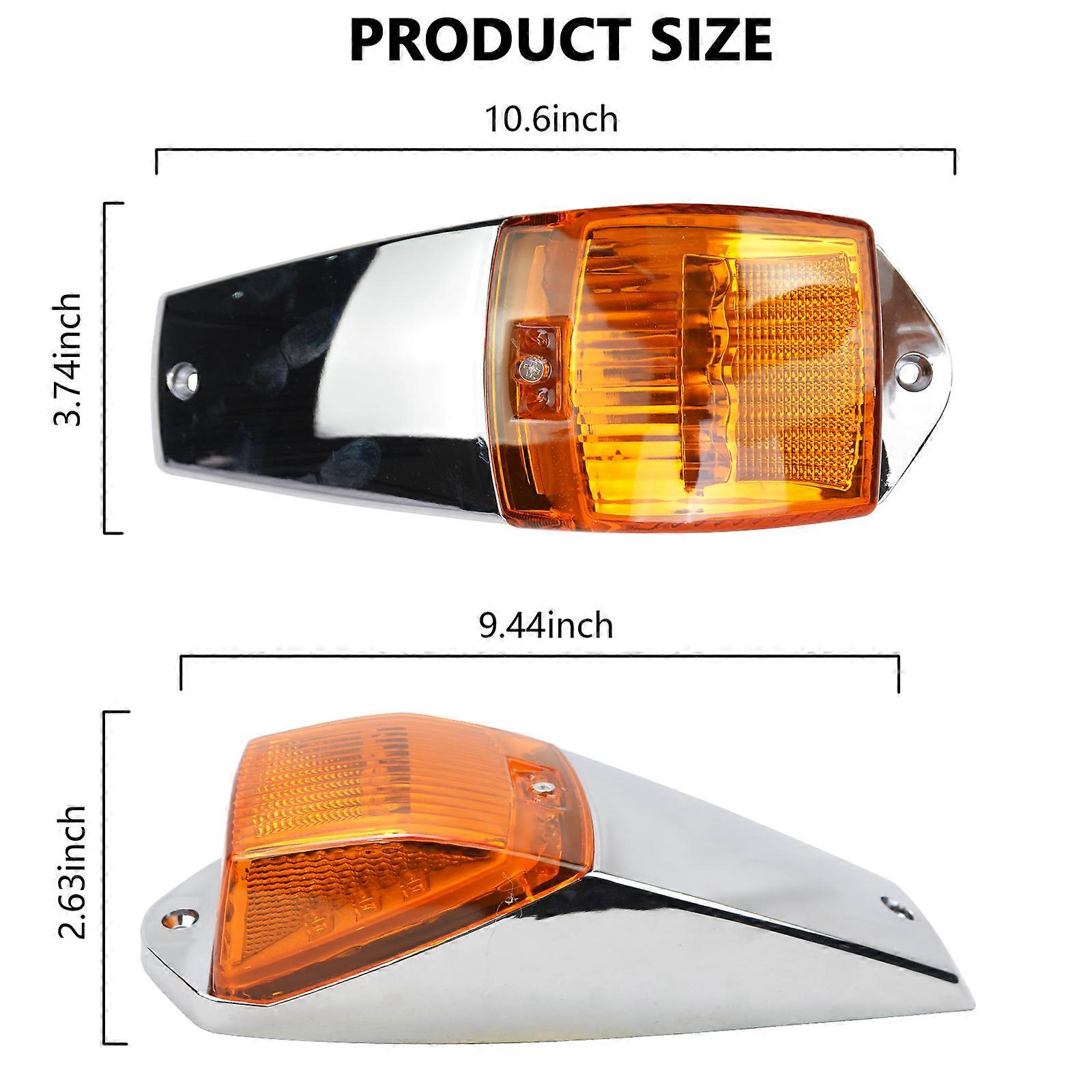 5Pcs 12v 24v Truck Cab Marker Light 17 LED Amber Top Roof Running ...