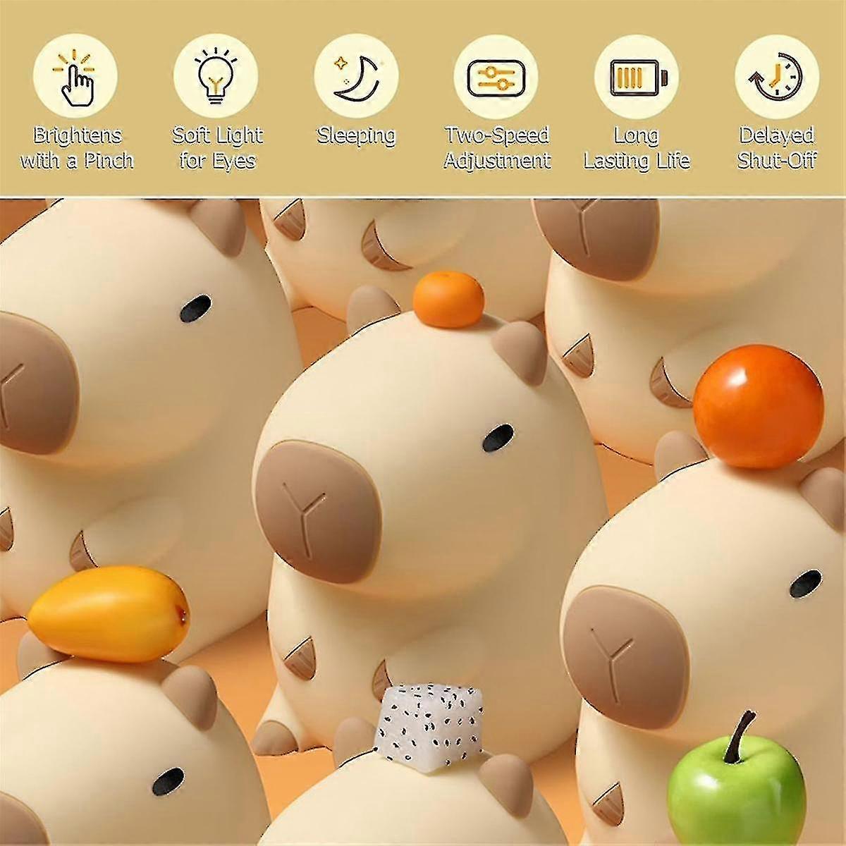 Capybara Night Light, Capybara Tap Tap LED Night Lamp, Capybara Lamp ...