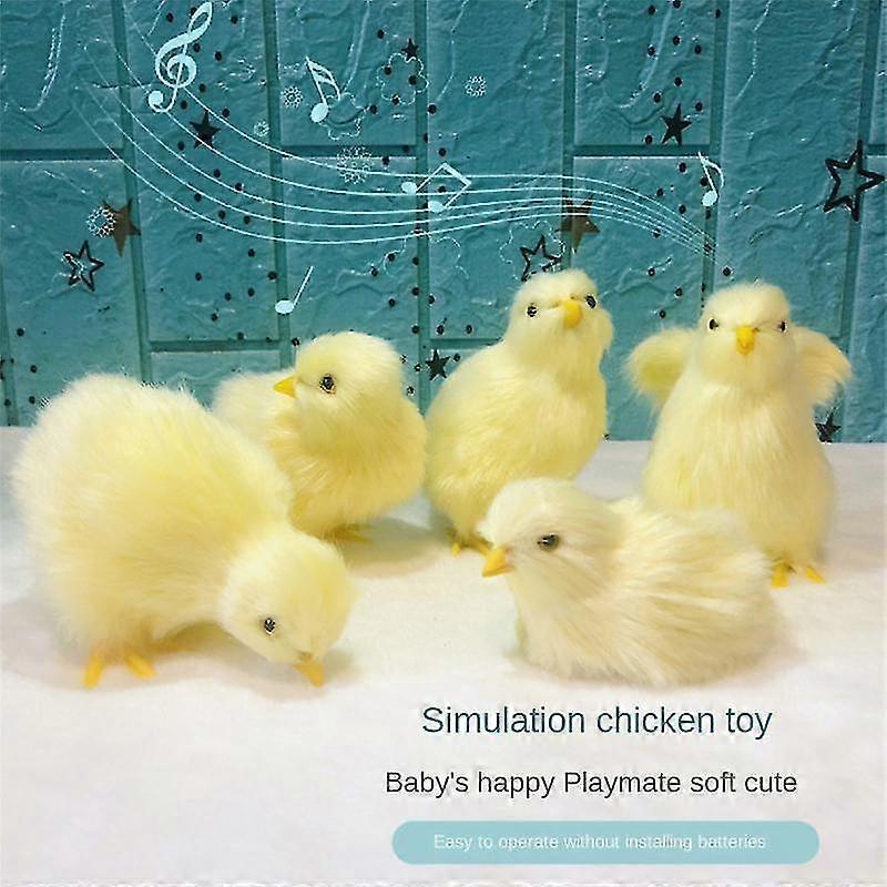 Realistic Chick Decoration Furry Animal Doll Simulation Sound Chicken ...