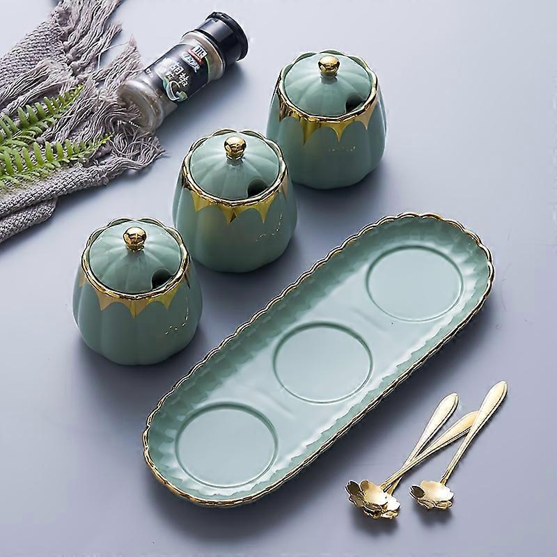 3-Piece Ceramic Seasoning Pot Set - Stylish Kitchen Storage Solution ...