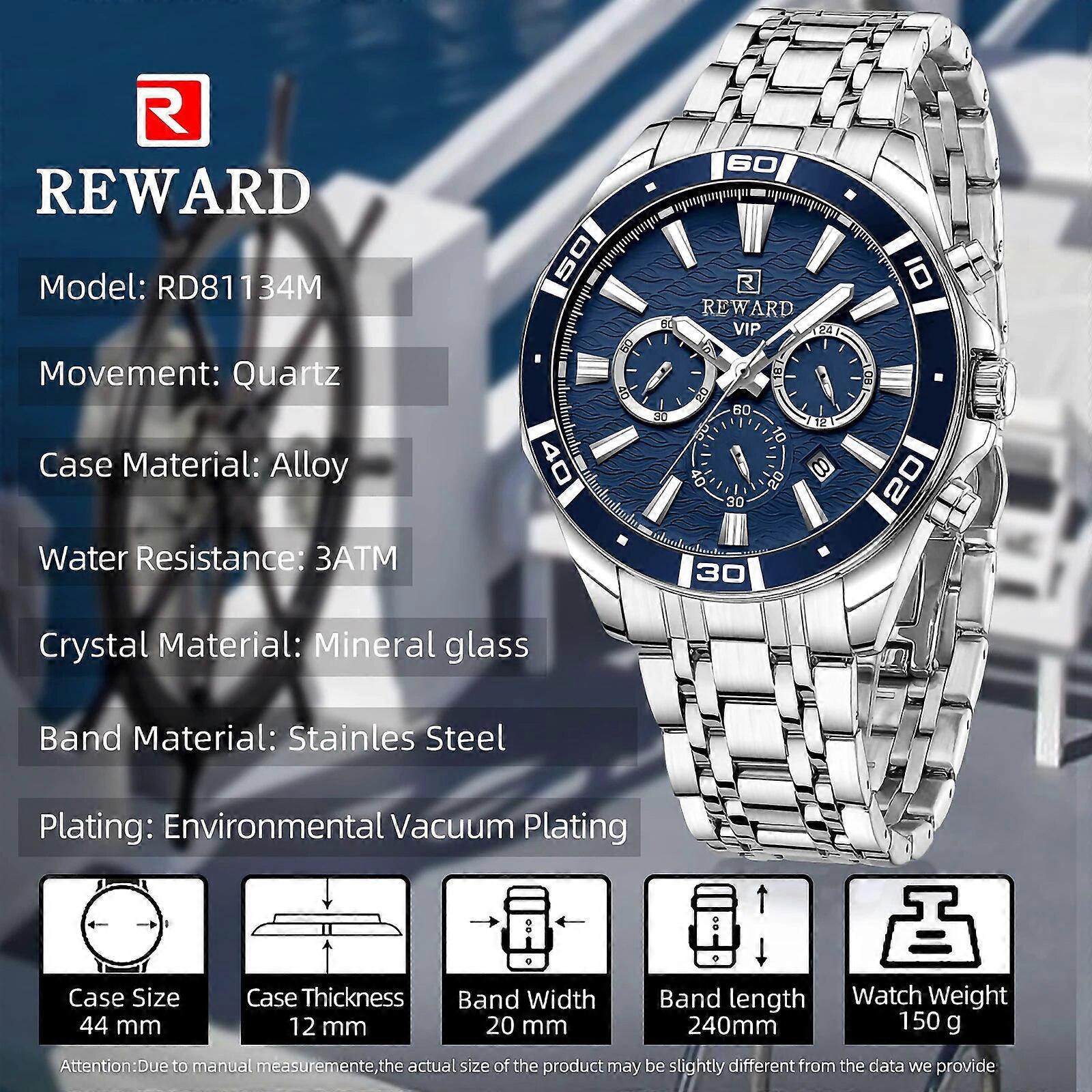 New Design REWARD VIP Business Watches for Men Stainless Quartz ...