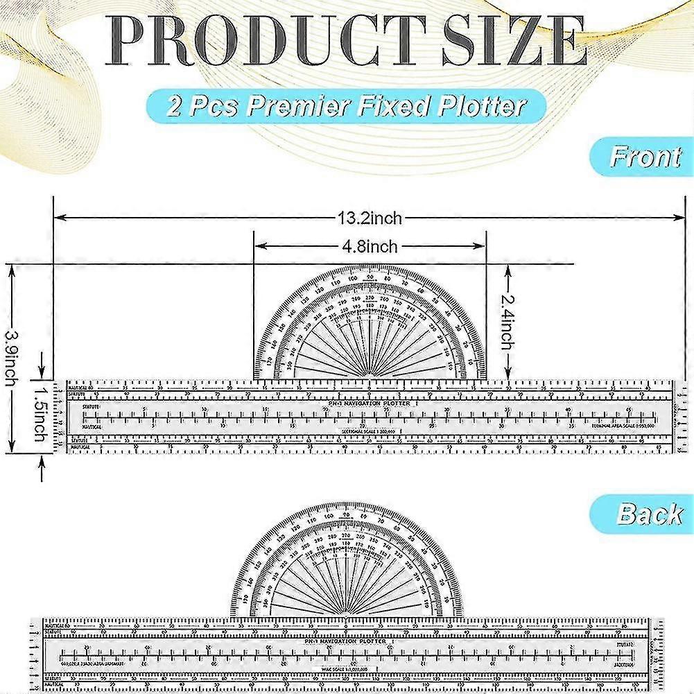 2 Pcs Plotter Plotting Tool Aviation Plotter Charts Air Navigation Plotter Pilot Accessories For ...