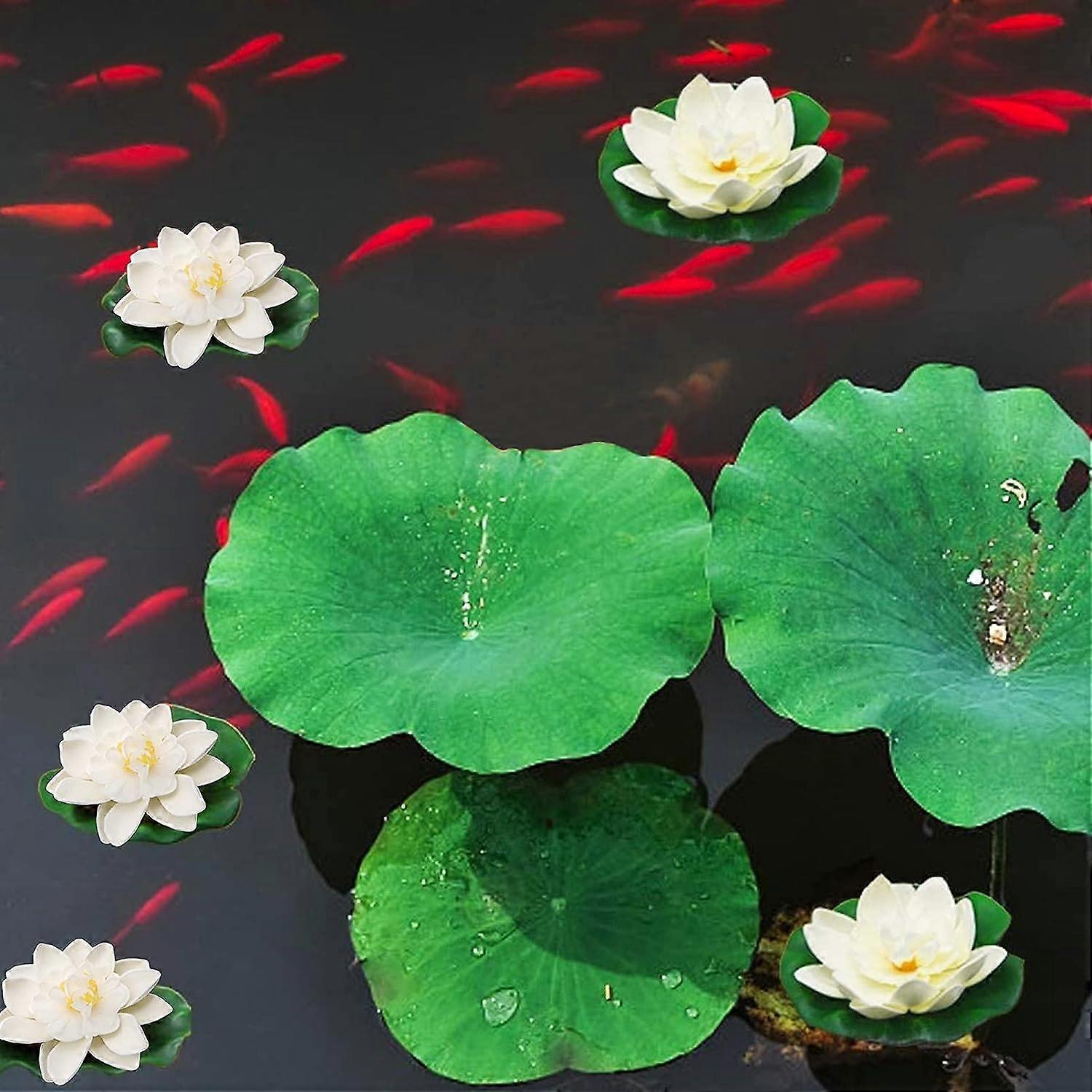 5PCS Floating Water Lilies,Artificial Water Lily,Foam Lotus Flower ...
