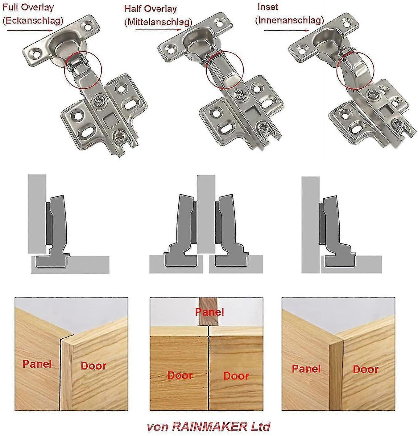 90 Degree Full Overlay 26mm Soft Close Mini Hinges With Hydraulic ...