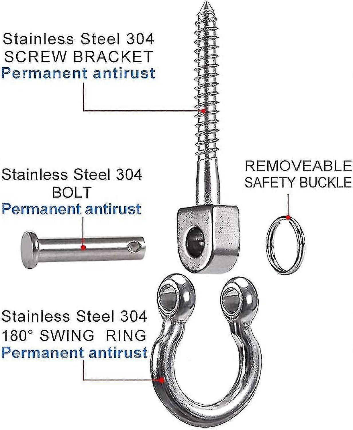 Load capacity 220 kg heavy duty ceiling hook, stainless steel hanging ...