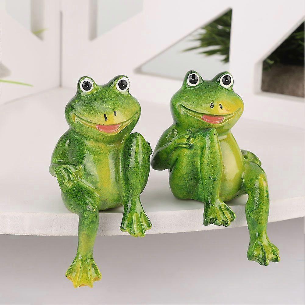 2pcs Resin Frogs Statue Outdoor Garden Decoration Sculpture For Home ...