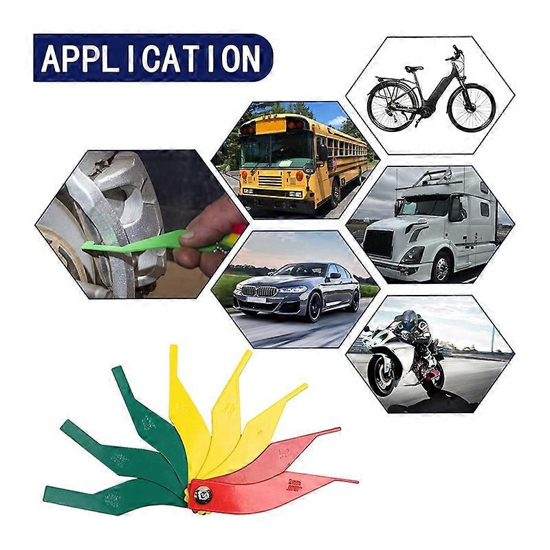 Brake Pad Measuring Tool, Disc and Drum Brake Lining Gauge Set | Fruugo UK