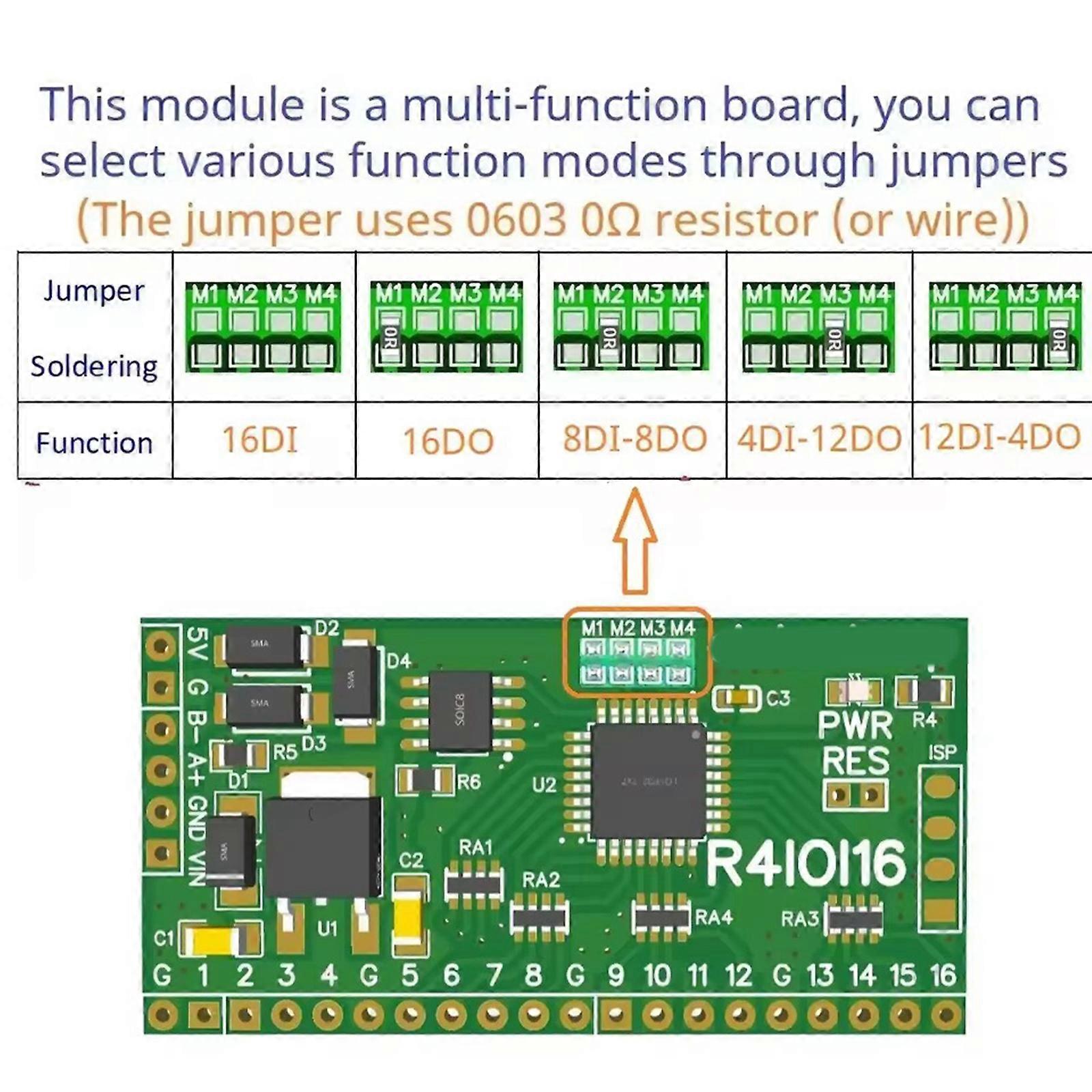 Modbus Rtu Digital IO RS485 2.54mm Pin Cores Board Module System ...