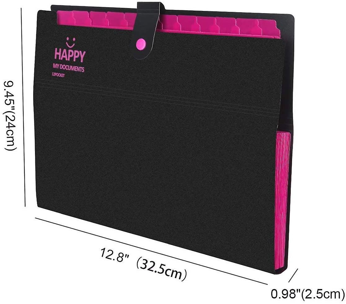 Udvides bærbar dokumentmappe, A4-mappe, A4-mappe, 12 rums håndholdt ...