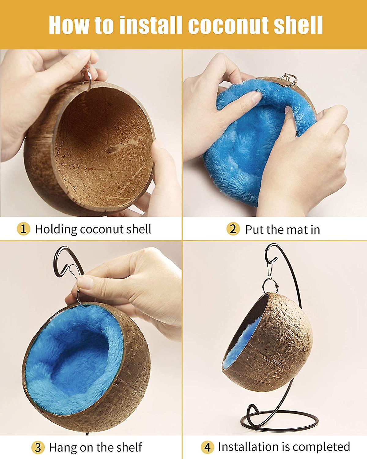 Guinea Pig Bed, Hamster Hideout, Guinea Pigs Accessories, Guinea Pigs Toys, Large Coconut Shell ...