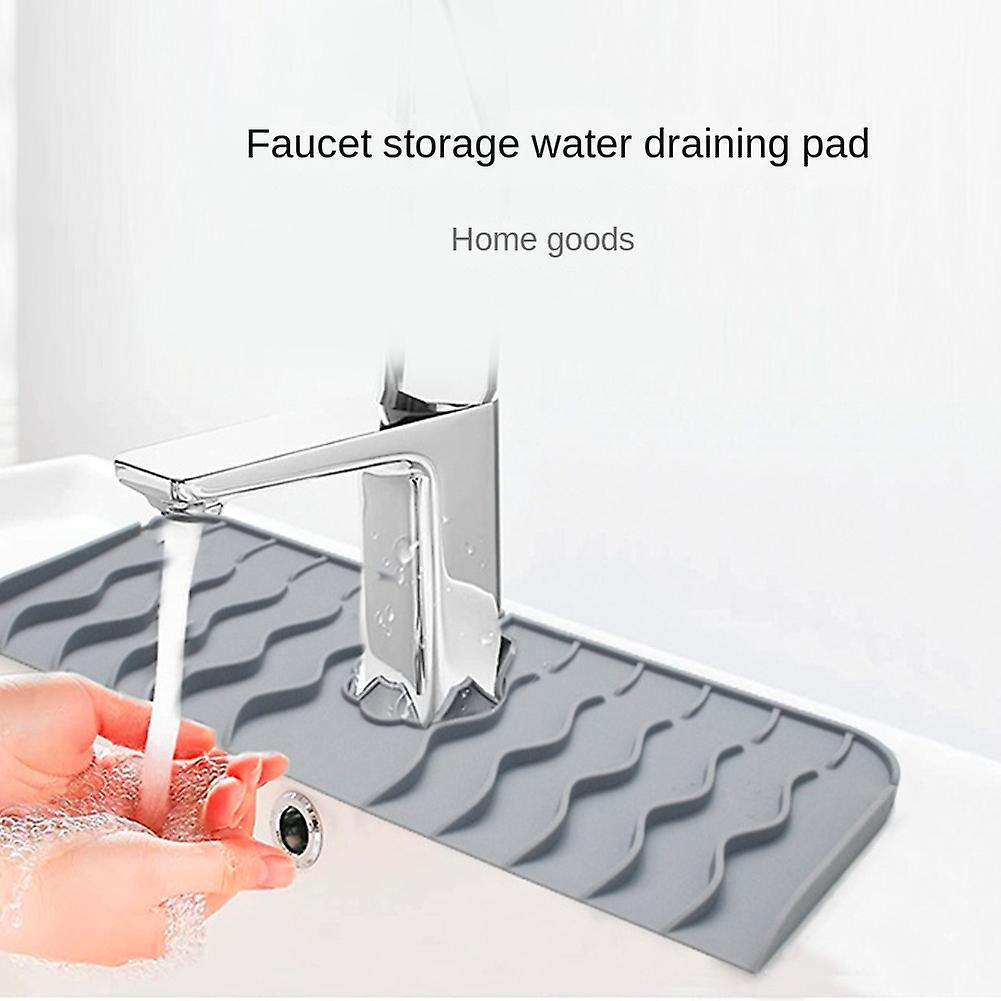 Silicone Faucet Mat Water Ripples Kitchen Faucet Water Catcher Mat Sink ...