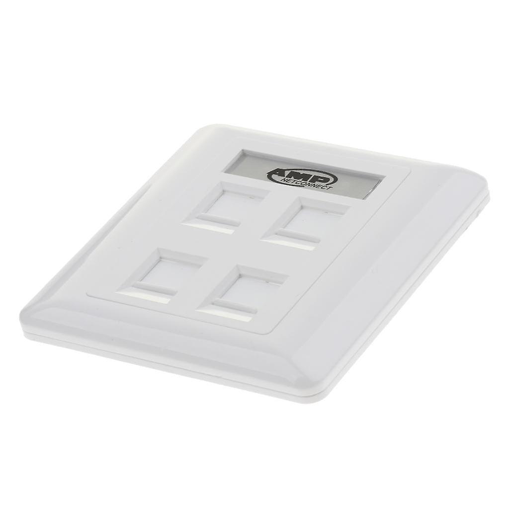 Quad Data Wall Outlet Face Plate 4 Port Rj45/rj11 Ethernet Network ...
