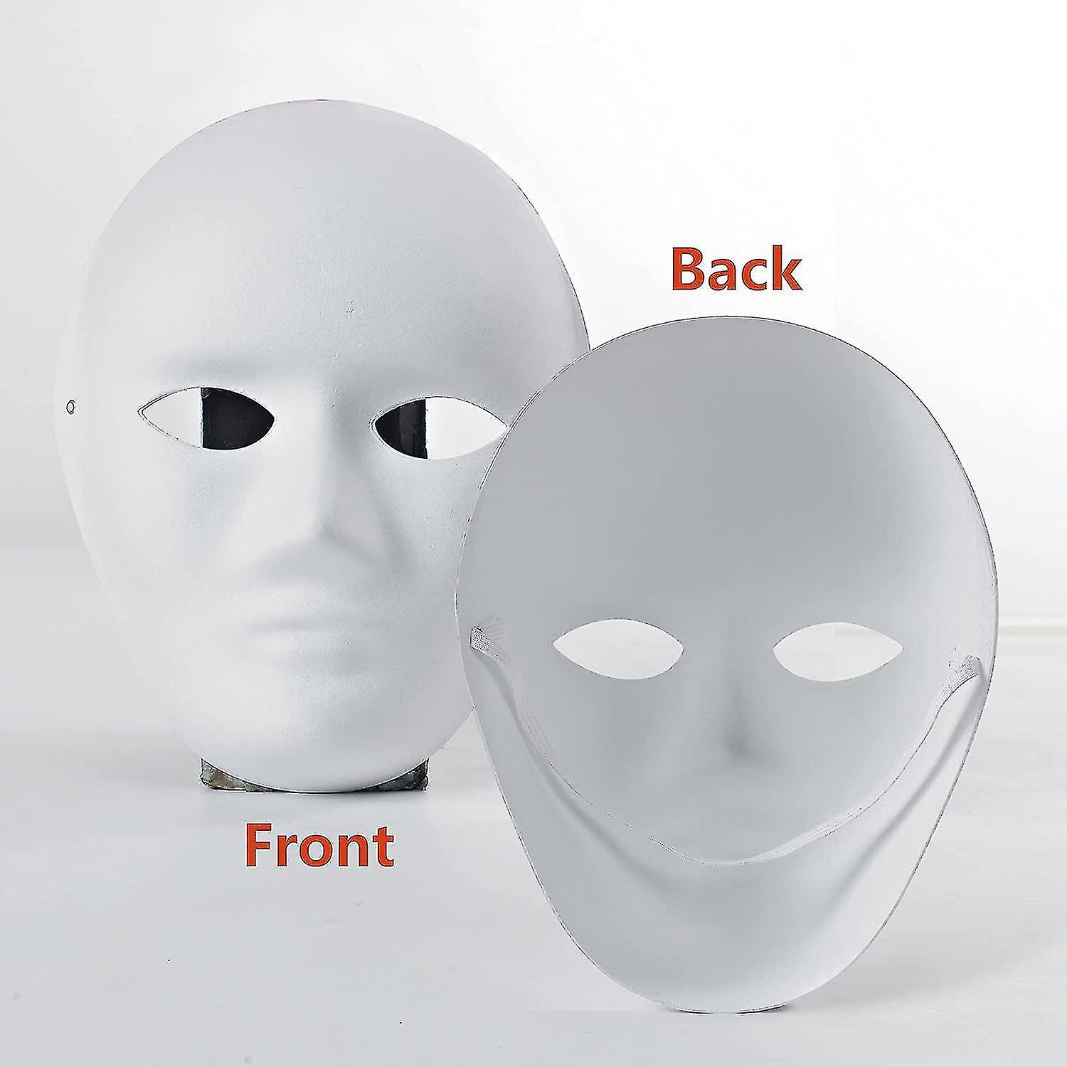 Masks, 10 Packs Diy Full Face Masks White Masquerade Masks Paintable ...