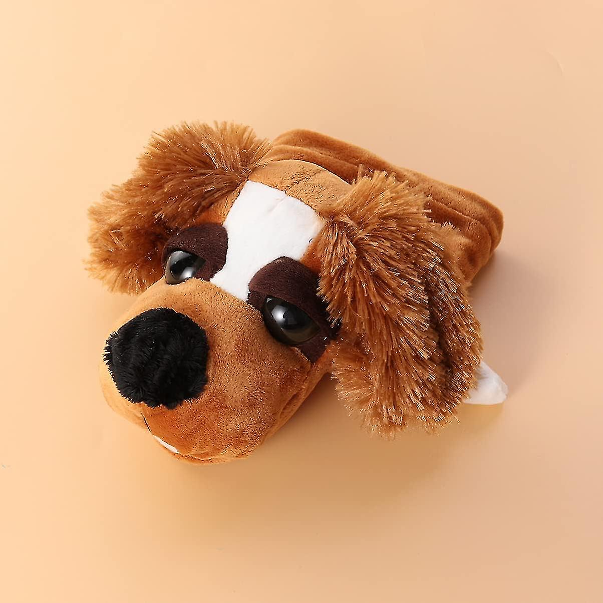 Hand Puppet Animal Plush Cartoon Role Play Toy Hairy Ears Dog ...