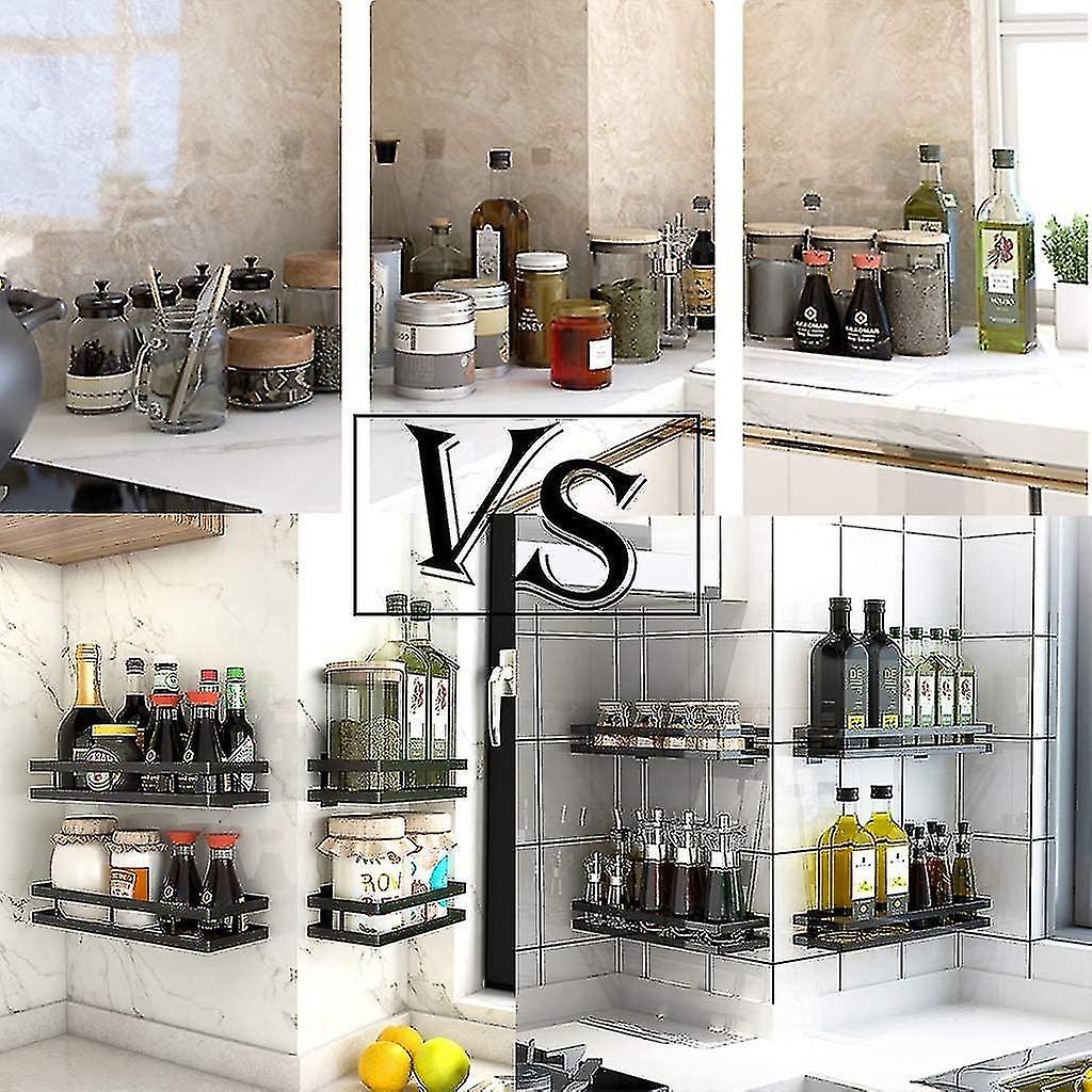 Kitchen Spice Rack, Wall Mounted Spice Rack, Space Saving Spice Storage ...