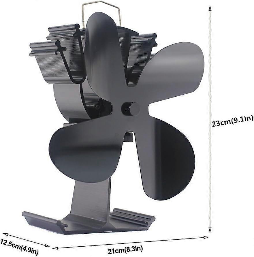 Upgrade 4-Blade Woodburning Stove Fan Heater - Ecological and Efficient ...