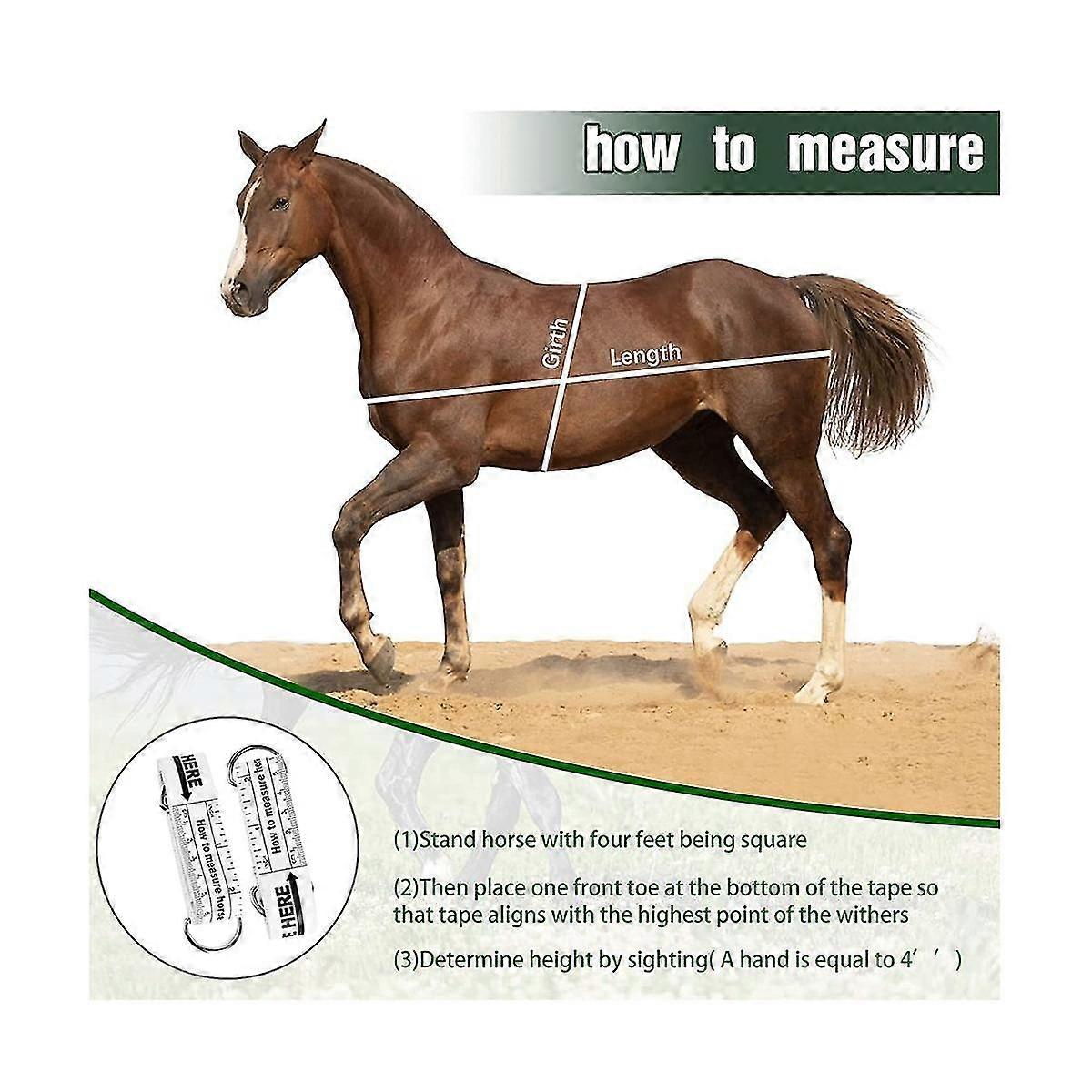 Horse Height & Weight Measuring Tape - PVC Stick for Livestock Body ...