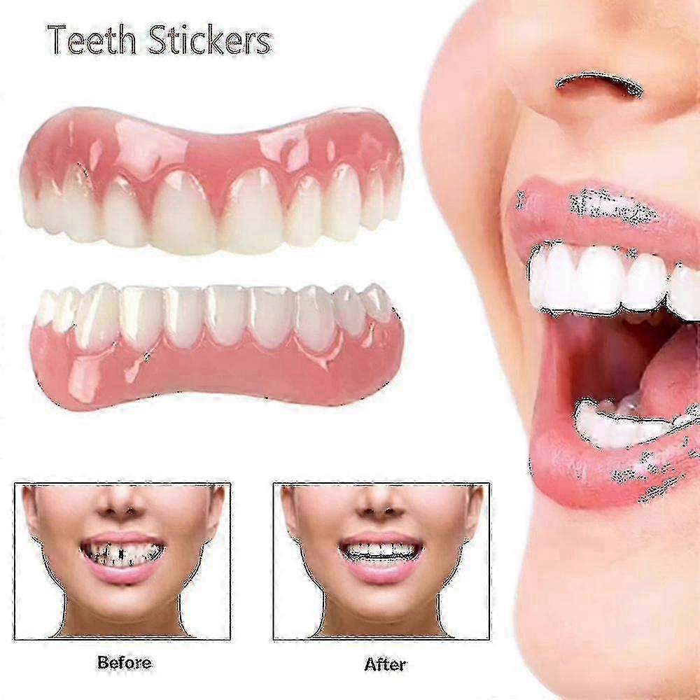 New Extra Thin Fake Bright White Tooth Veneers Silicone Soft Safe ...
