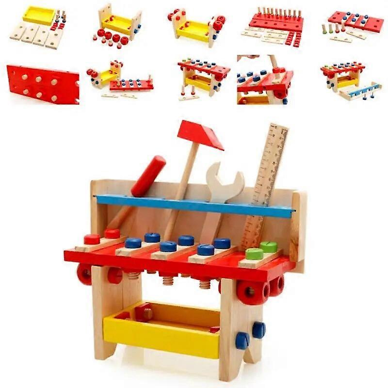 Wooden Work Bench Set Toy Large Construction Workshop Tool Bench Toys ...