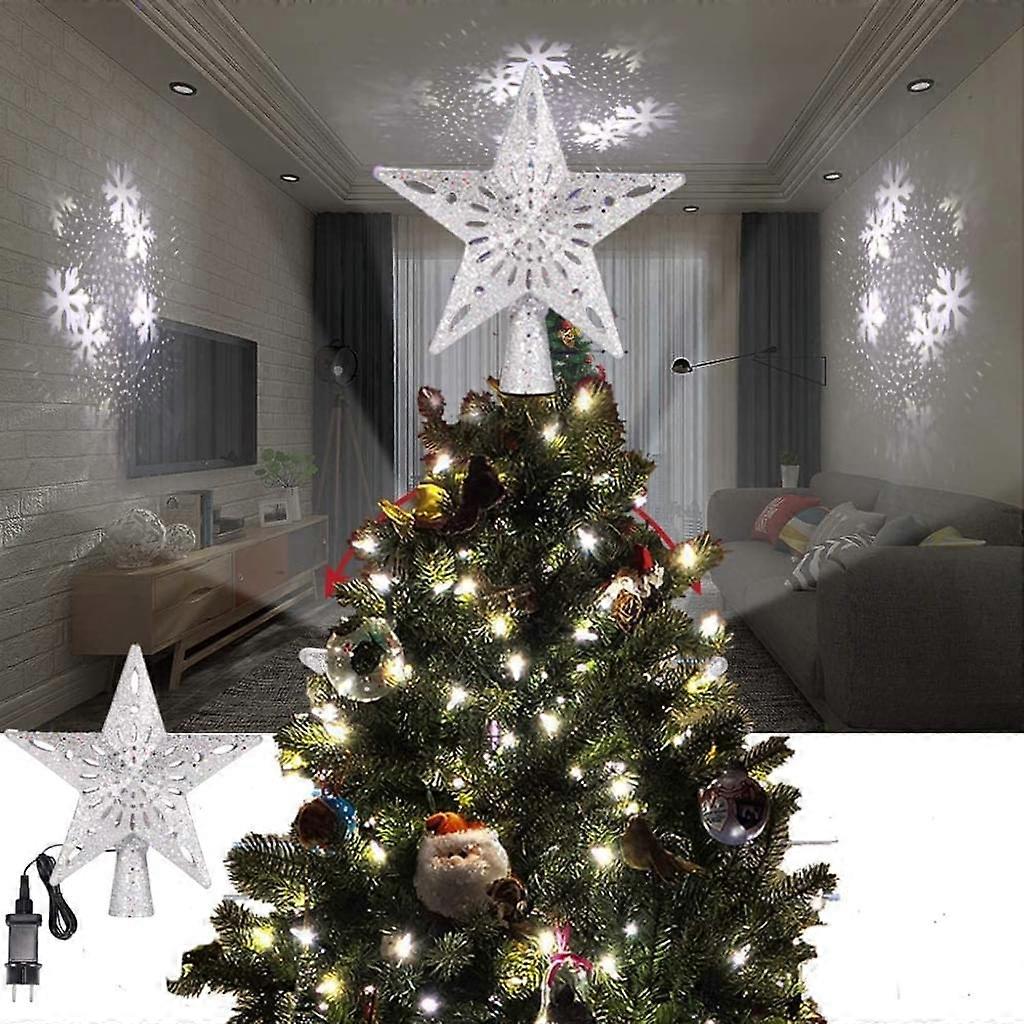 Christmas Tree Topper Star Christmas Star with Adjustable LED Projector ...