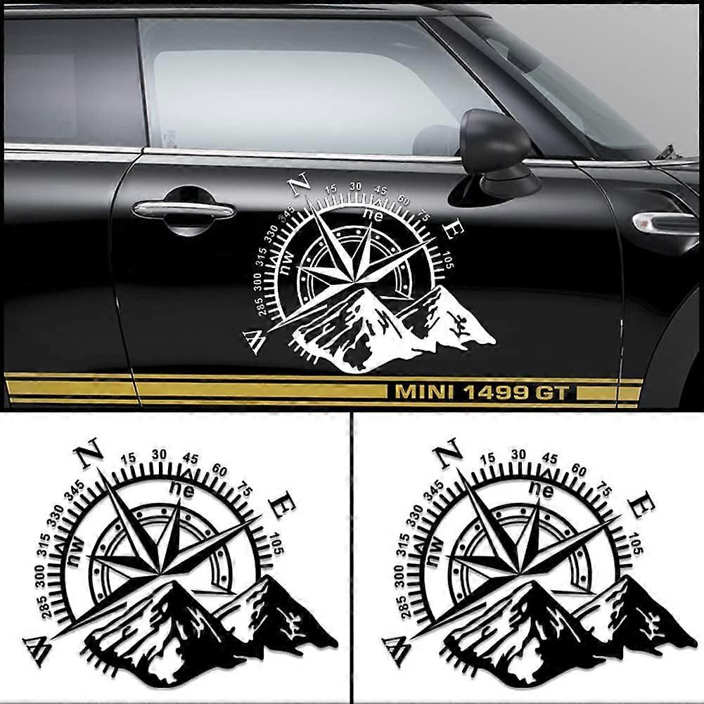 Mountain Compass Sticker, Waterproof Vinyl Car Body Window Hood Sticker ...
