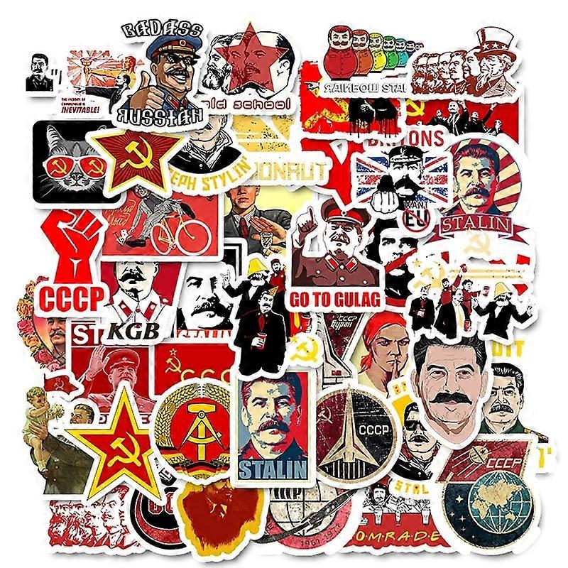50 Pcs Mixed Soviet Union Stalin USSR CCCP HET Stickers Waterproof PVC ...