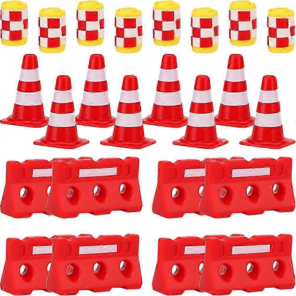 36pcs Mini Traffic Cones Mini Fences and Buckets Traffic Road Toy ...