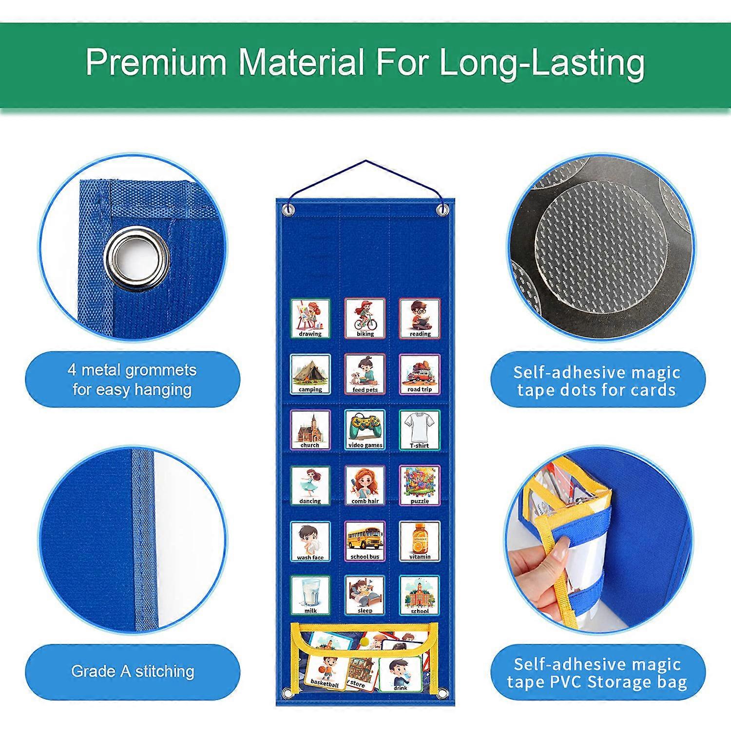 Kids Visual Schedule Calendar Chart, 2 in 1 Autism Daily Chore Routine ...