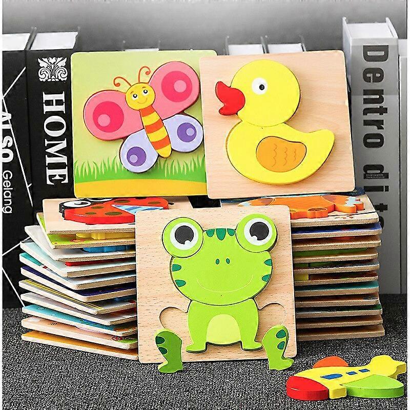 Kids Hand Grab Board 3D Puzzle Wooden Toys for Children Cartoon Animal ...