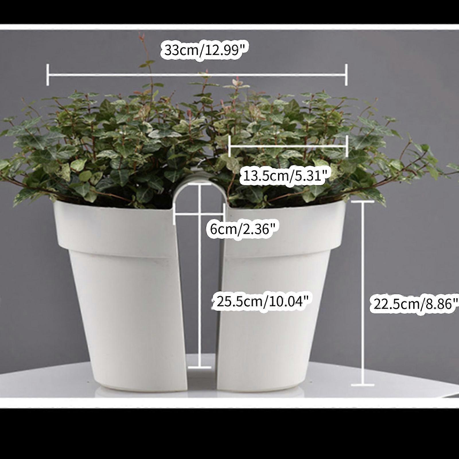 Double-Sided Hanging Rail Planter Deck Flower Pot Plant Window Box ...