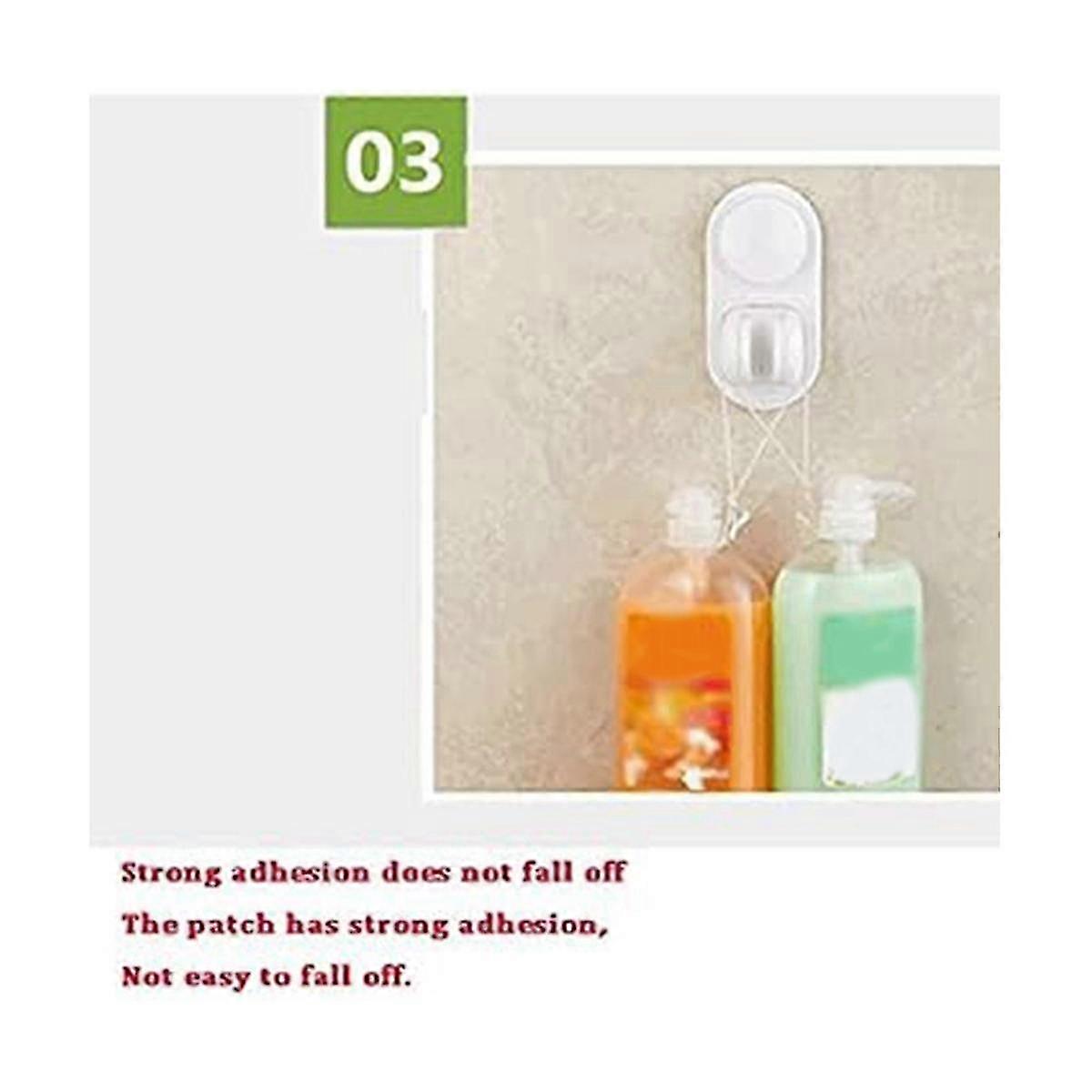 2 Wall Mounted Shower Brackets Bathroom Adjustable Suction Cup Holder ...