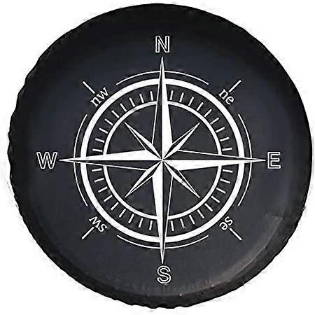 Compass rose black spare tire cover uv sun wheel covers fit for trailer ...