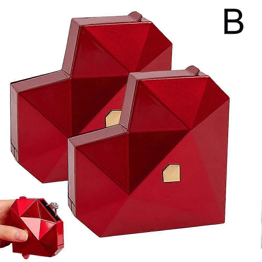 Red Heart Ring Box, Engagement Ring Box, Mechanical Surprise Ring Box ...