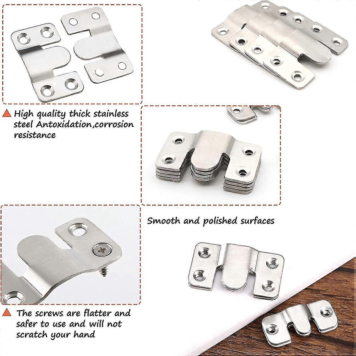 Flush Mount Brackets, Headboard Wall Fixing Brackets Wall Mount Interlocking Z Clip Hook ...