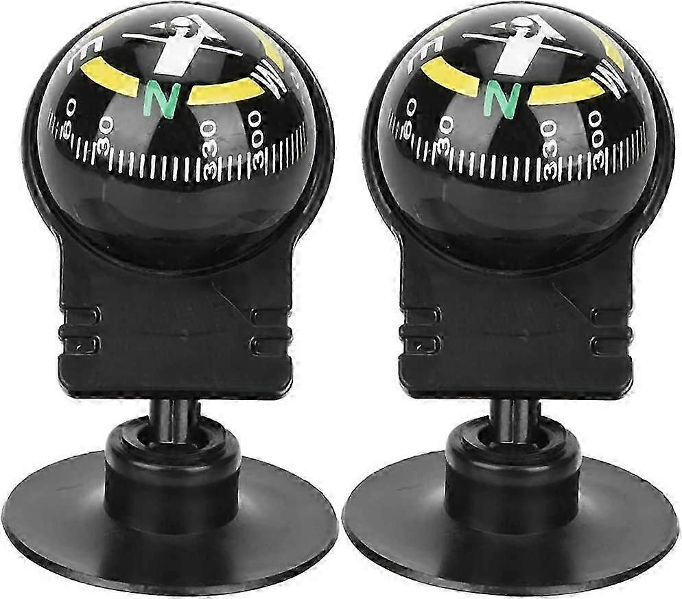 Vehicle Ball Compass, 2 Pieces Portable Car Compass Guide Ball Suction ...
