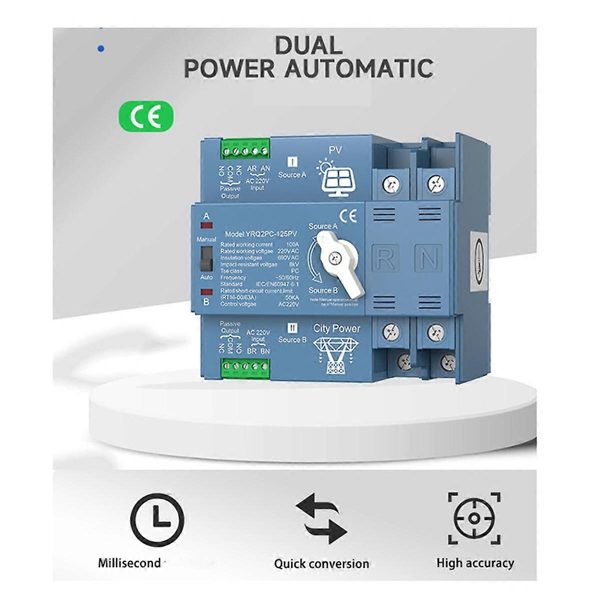 ATS Dual Power Automatic Transfer Switch for Generator or PV Energy to ...