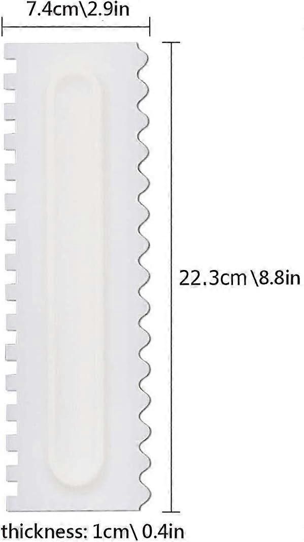 Decorative Comb and Icing Smoother Tool Scraper set of 4, Plastic ...