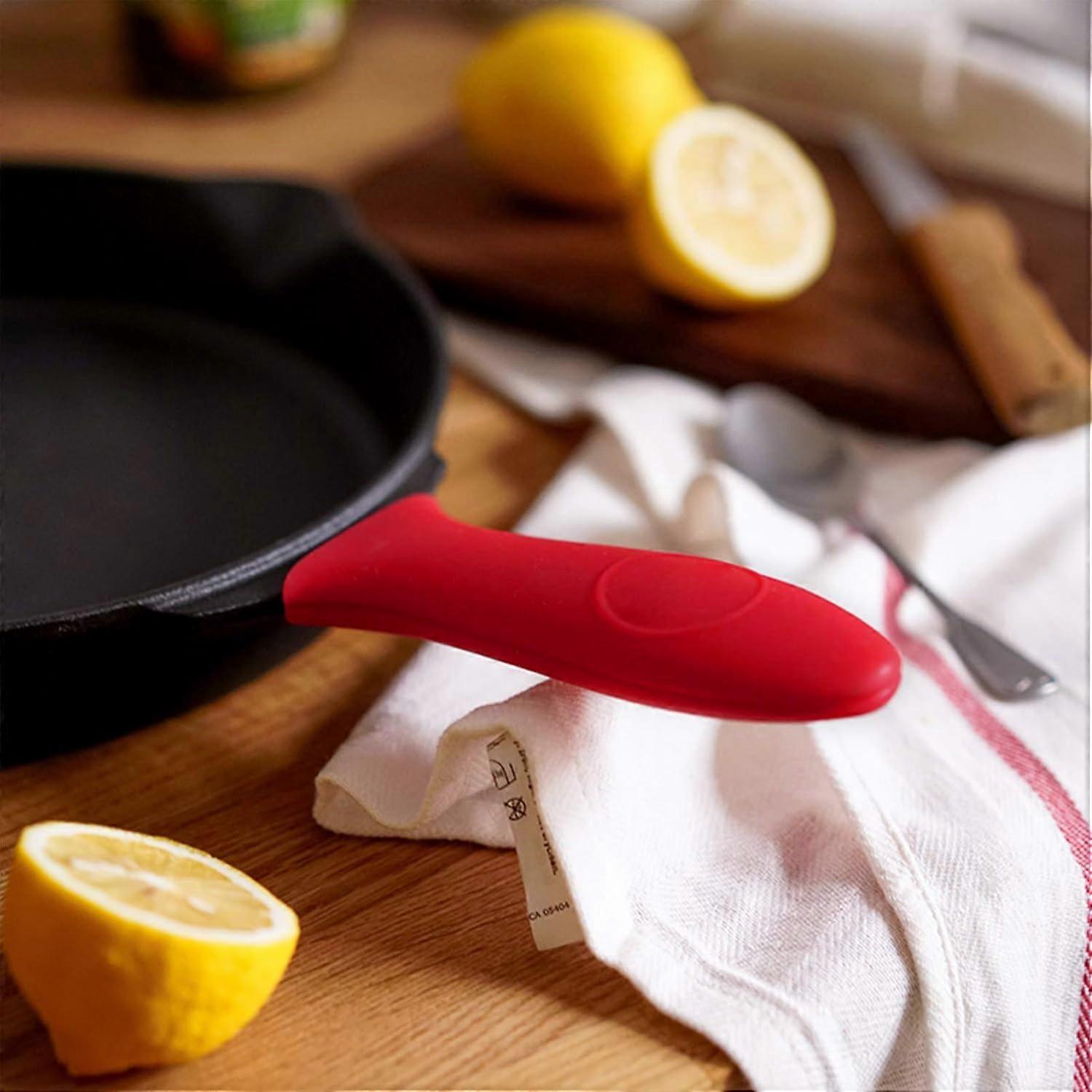 AURA 2 Pieces Hot Handle Holders, Silicon Pan Handle Covers Heat ...