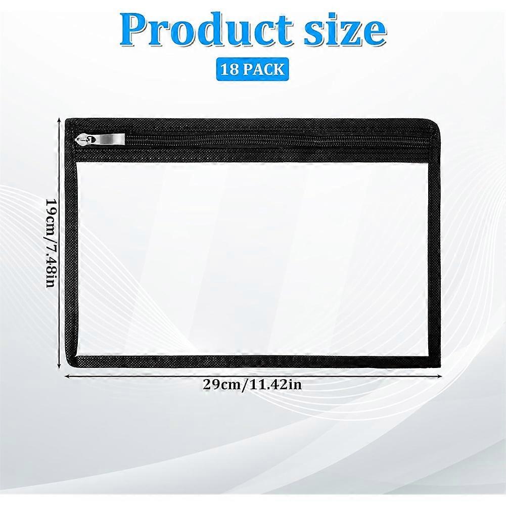 18 Pcs Clear Zipper Pouches Pencil Pouches Waterproof PVC Makeup Pouch ...