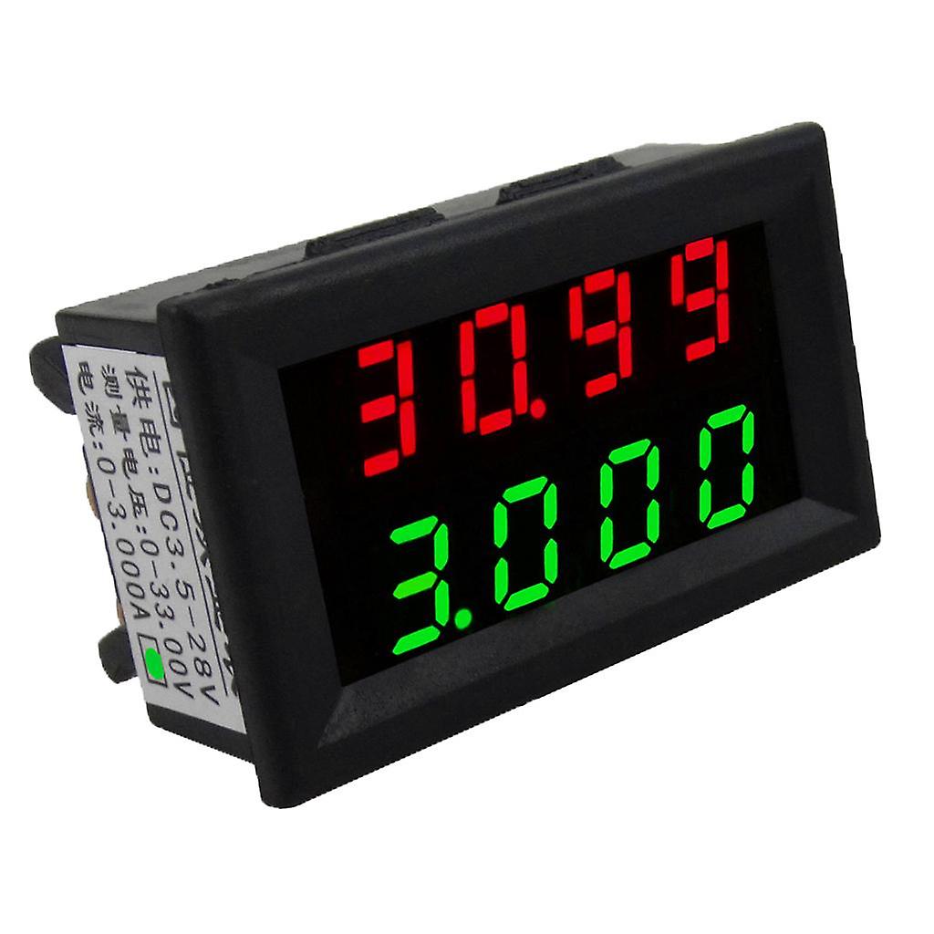 Dual Green Led Digital Voltmeter Ammeter Current Volt Meter Gauge ...