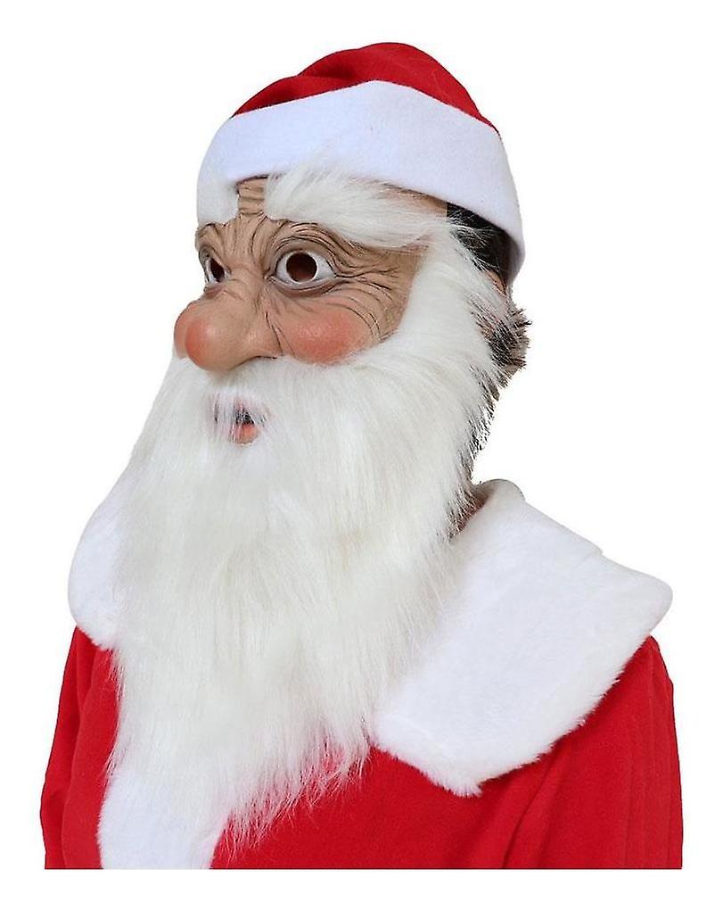 Father Christmas Latex Mask Dress Up Role Play With Hat, Christmas ...