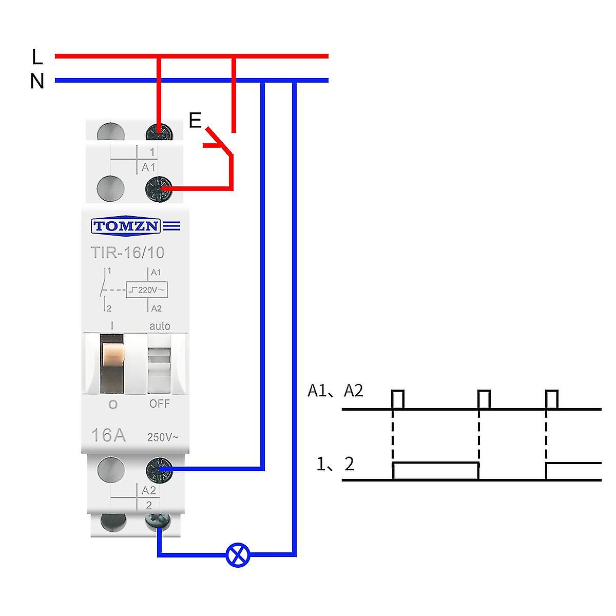 16a 230vac 110vdc 220v Ac Tomzn Impulse Relay Household Electric Pulse ...