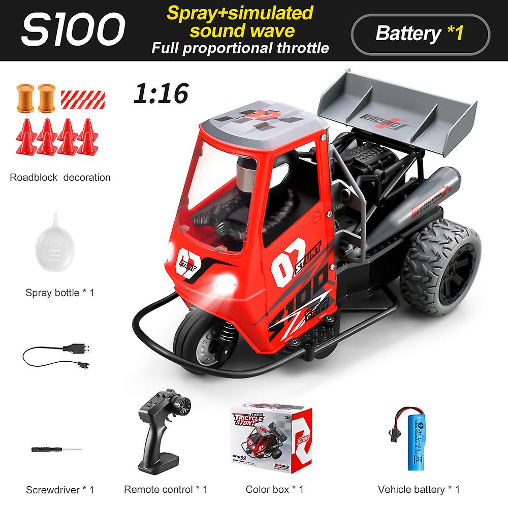 S100 Three Wheels Rc Motorcycle With Light Spray 2.4g Remote Control ...